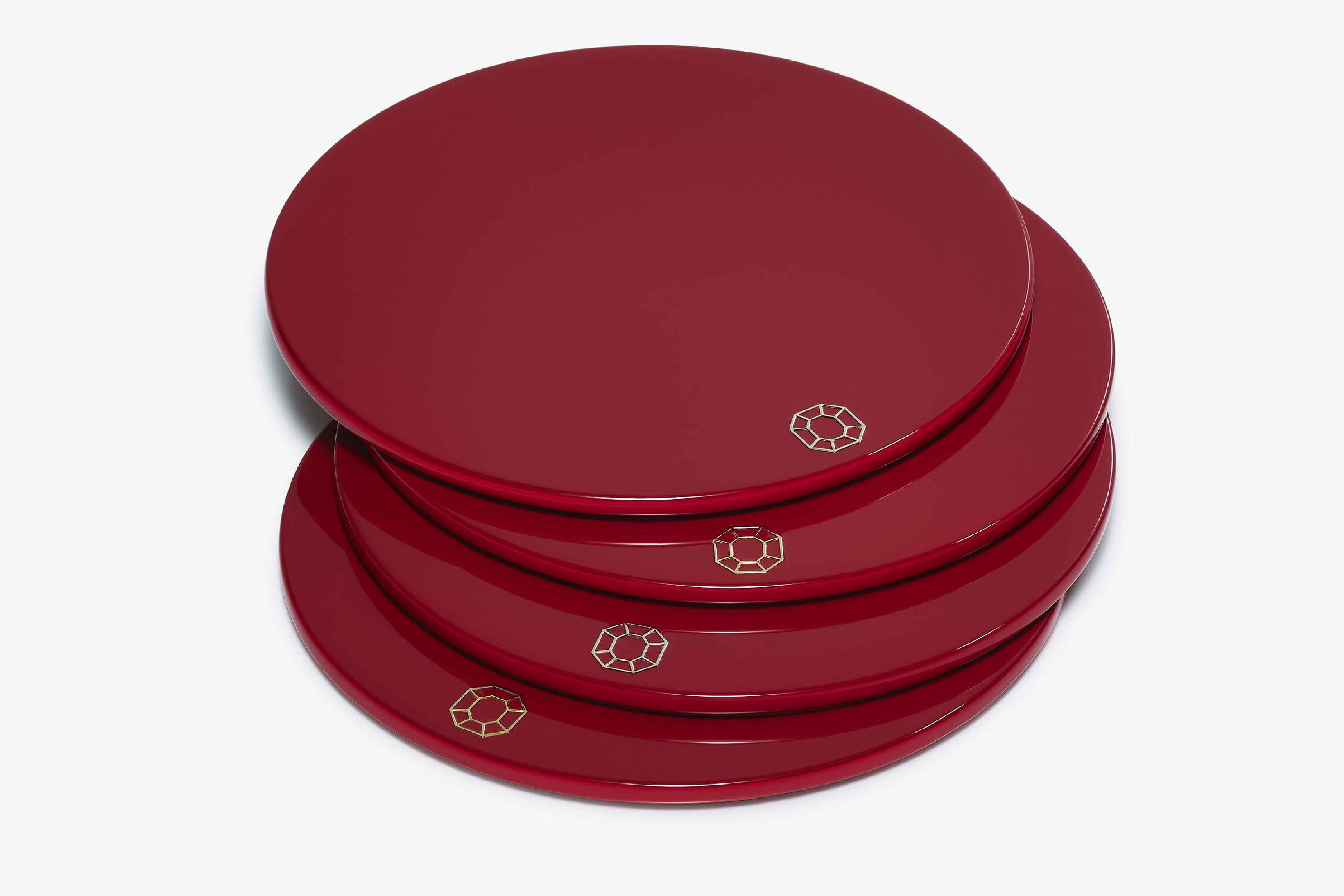 Octogone Coasters x4, Red – Wynn at Home