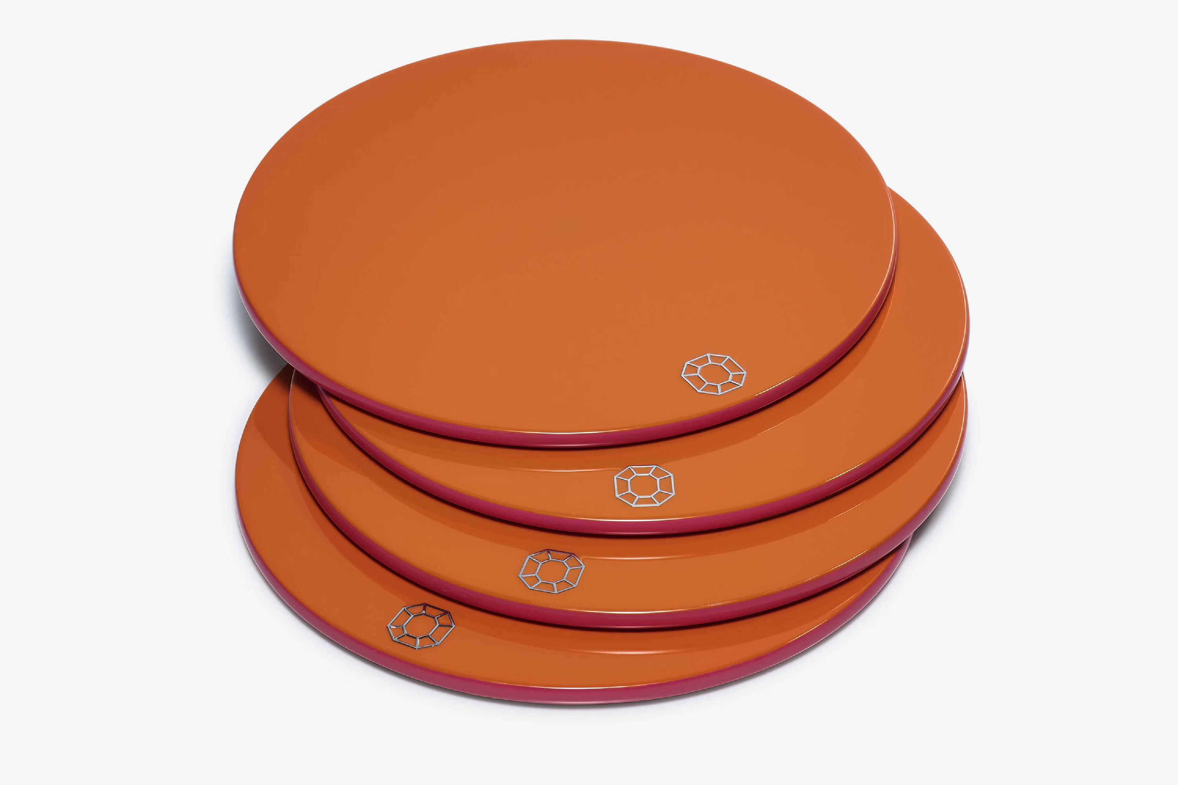 Octogone Coasters x4, Orange – Wynn at Home
